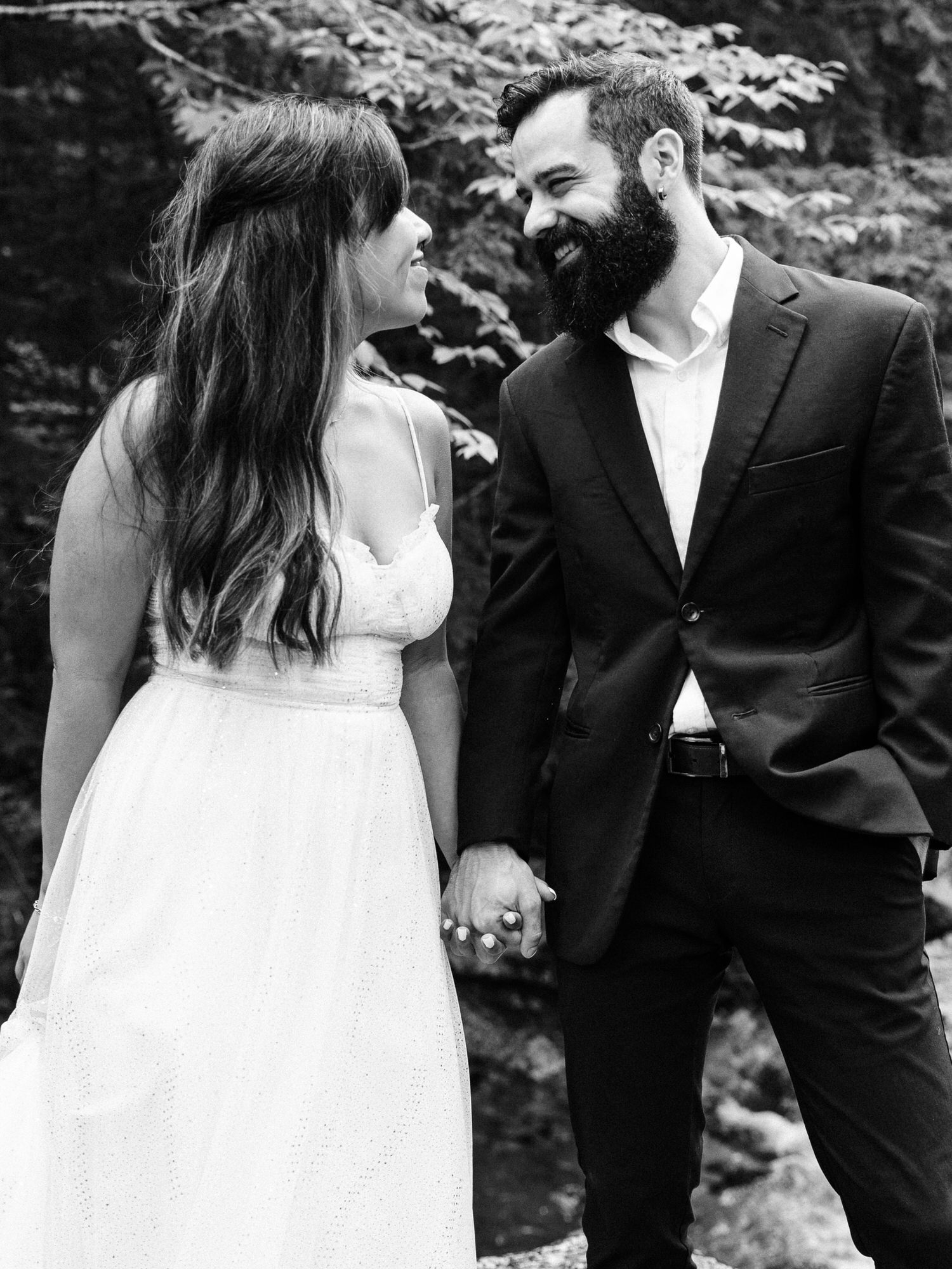 Romantic Waterfall Engagement Photos at Franconia Notch State Park