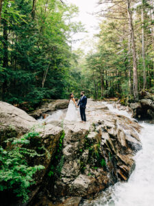 Romantic Waterfall Engagement Photos at Franconia Notch State Park
