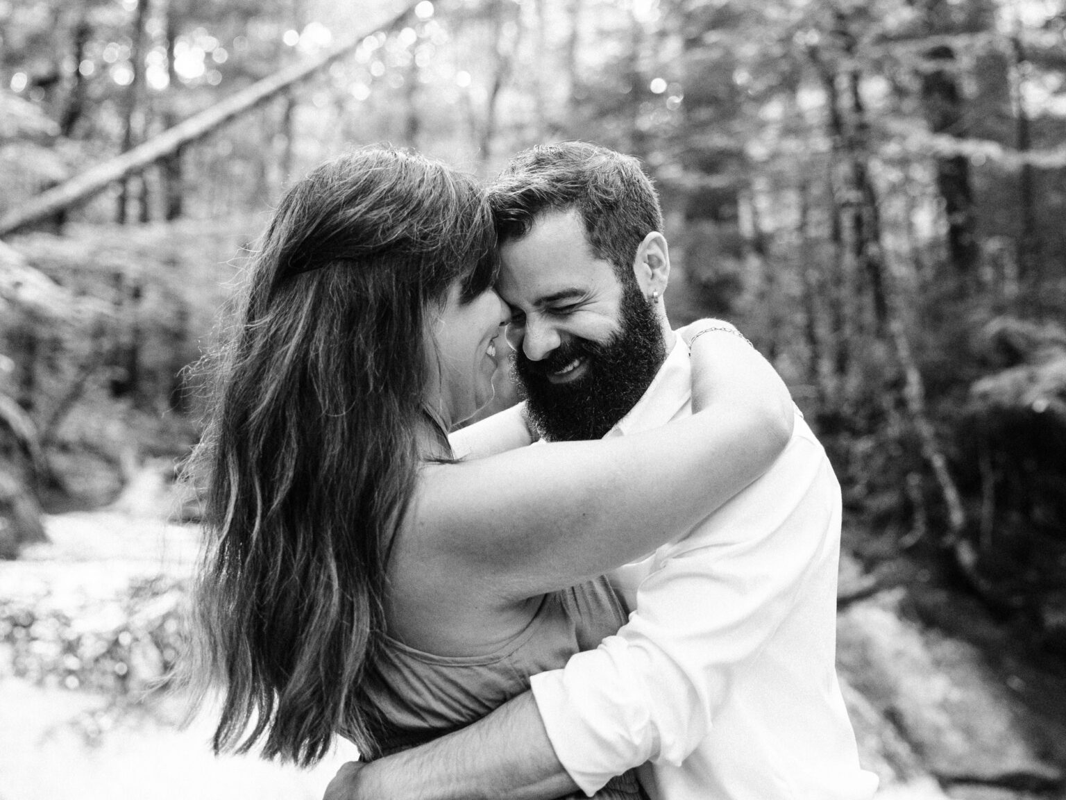 Romantic Waterfall Engagement Photos at Franconia Notch State Park